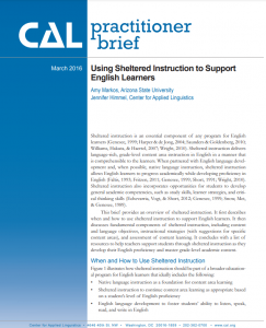 Using Sheltered Instructions to Support English Learners - Center for ...
